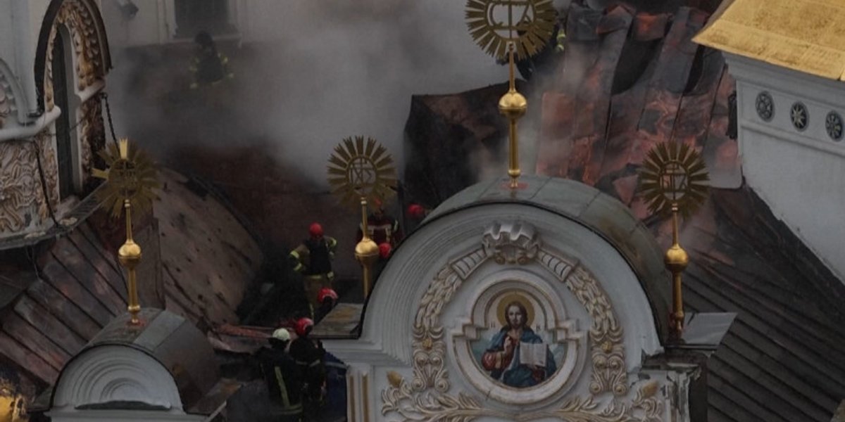 Russian Strikes Set Historic Kyiv Monastery on Fire and Kill Several ...